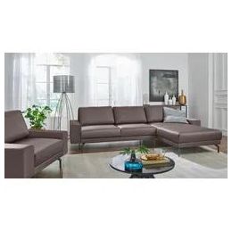 Ecksofa "CR.450, Designecksofa, L-Form", beige (beigegrau 534, 26), B:274cm H:85cm T:178cm, Luxus-Microfaser (100% Polyester), CREATION BY ROLF BENZ, Sofas, Ecksofa, Armlehne breit und niedrig, Alugussf&uuml;&szlig;e in umbragrau, Breite 274 cm
