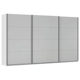 Schwebet&uuml;renschrank OTTO HOME "Kleiderschrank Schrank Garderobe AGORDO mit Dekor- oder Hochglanzfront", grau (seidengrau, griffleisten graumetallic), B:360cm H:210cm T:62cm, Holzwerkstoff, Schr&auml;nke, Schwebet&uuml;renschrank, in 4 Breiten und 2 H&ouml;hen MADE IN GERMANY