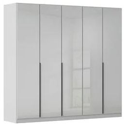 Dreht&uuml;renschrank OTTO HOME "Kleiderschrank Kleiderschr&auml;nke Schrank Garderobe AGORDO mit Glasfront", grau (seidengrau, glas seidengrau), B:226cm H:210cm T:54cm, Holzwerkstoff, Schr&auml;nke, Dreht&uuml;renschrank, durchdachte Innenausstattung, in 8 Breiten und 2 H&ouml;hen MADE IN GERMANY