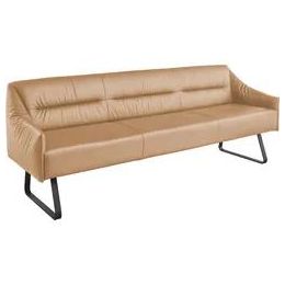Essbank Musterring "JustB SP500", beige (biskuit), B:262cm H:86cm T:70cm, Sitzb&auml;nke, Essbank, Metallkufe schwarz, verschiedene Farben, Breite 220 oder 250 cm