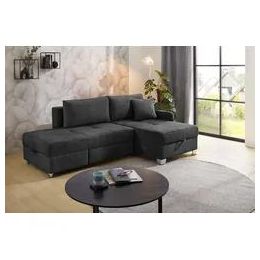 Jockenh&ouml;fer Ecksofa JOCKENH&Ouml;FER GRUPPE "Lemberg, Dreh-Schwenk-Ottomane", grau (anthrazit 417, 09), B:232cm T:100cm, Korpus: 100% Polyester;Kissen: 100% Polyester, Sofas, Ecksofa, inklusive Relax- und Schlaffunktion, Ottomane links/ rechts montierbar