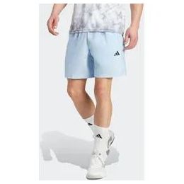 Shorts Adidas PERFORMANCE "TR-ES WV SHO", Herren, Gr. XL, Lang, blau (glow blau, schwarz), Obermaterial: 100% Polyester, Hosen Shorts, Essentials Woven Trainingsshorts