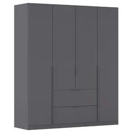 Dreht&uuml;renschrank OTTO HOME "Kleiderschrank Schrank Garderobe AGORDO mit Dekor- oder Hochglanzfront", grau (graumetallic), B:181cm H:210cm T:54cm, Holzwerkstoff, Schr&auml;nke, Dreht&uuml;renschrank, mit Au&szlig;enschubk&auml;sten, in 7 Breiten und 2 H&ouml;hen MADE IN GERMANY