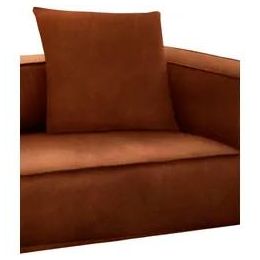 Sofakissen W.Schillig "around-the-block", braun (cognac z69), B:60cm H:60cm, Longlife Xtra-Leder Z69: Das feinnarbige, gedeckte Softleder Z69 besticht durch seine au&szlig;ergew&ouml;hnliche Weichheit im trendigen &raquo;Vintage-Look&laquo;, Hautst&auml;rke 0, 9 - 1, 1 mm;Longlife fabric Flachgewebe T88 (100% Polyester), Polsterauflagen, Sofakissen, Dekokissen ohne Steppung