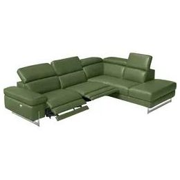 Ecksofa Egoitaliano "Candice, elegant, edel und bequem, erstklassiger Sitzkomfort, L-Form", gr&uuml;n (sprite), B:278cm H:100cm T:221cm, Leder &raquo;CAREZZA&laquo; (Rindsleder). Halbnarbiges Naturleder mit einer Dicke von 1, 2-1, 4 mm. Es hat eine weiche und wachsartige Hand mit halb undurchsichtigem Aussehen. CAREZZA ist ein Naturleder, das die urspr&uuml;nglichen Eigenschaften der M&auml;ntel nicht ver&auml;ndert. Das Vorhand