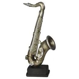 Dekofigur AMBIENTE HAUS "Saxophon Figur S", silber (antik, silberfarben), B:5cm H:12cm T:4cm, Polyresin, Dekofiguren