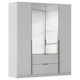 Dreht&uuml;renschrank OTTO HOME "Kleiderschrank Schrank Garderobe AGORDO mit Dekor- oder Hochglanzfront", grau (seidengrau), B:181cm H:210cm T:54cm, Holzwerkstoff, Schr&auml;nke, Dreht&uuml;renschrank, mit Au&szlig;enschubk&auml;sten, in 7 Breiten und 2 H&ouml;hen MADE IN GERMANY