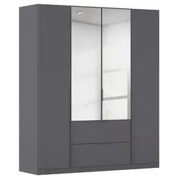 Dreht&uuml;renschrank OTTO HOME "Kleiderschrank Schrank Garderobe AGORDO mit Dekor- oder Hochglanzfront", grau (graumetallic), B:181cm H:210cm T:54cm, Holzwerkstoff, Schr&auml;nke, Dreht&uuml;renschrank, mit Au&szlig;enschubk&auml;sten, in 7 Breiten und 2 H&ouml;hen MADE IN GERMANY