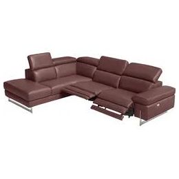 Ecksofa Egoitaliano "Candice, elegant, edel und bequem, erstklassiger Sitzkomfort, L-Form", braun, B:278cm H:100cm T:221cm, Leder &raquo;BULL&laquo; (echtes Rindsleder). Geschliffenes, pigmentiertes und behandeltes Rindsleder mit einer Dicke von 1, 3-1, 5 mm. Dieses Leder zeigt eine ziemlich weiche Hand mit einem halb undurchsichtigen Aussehen. Es handelt sich um ein gesch&uuml;tztes Leder. Eine leichte Deckschich