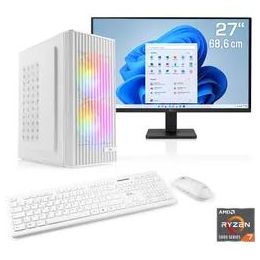 CSL PC-Komplettsystem "Spectrum V25222", Energieeffizienz: E (A-G), wei&szlig;, Microsoft Windows 11 Home (64 Bit), 16 GB RAM 500 GB SSD, Computer_Komplettsysteme