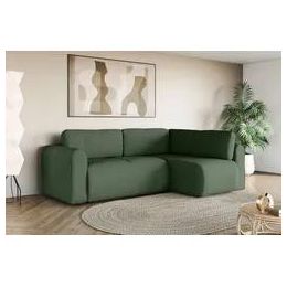 Ecksofa OTTO HOME "Zacharia wahlweise Schlafsofa mit Bettkasten, B/T/H 250/166/86 cm", gr&uuml;n, B:250cm H:86cm T:166cm, 100% Polyester, Sofas, Ecksofa, L-Form mit Wellenunterfederung, Ottomane rechts oder links bestellbar