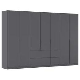 Dreht&uuml;renschrank OTTO HOME "Kleiderschrank Schrank Garderobe AGORDO mit Dekor- oder Hochglanzfront", grau (graumetallic), B:315cm H:210cm T:54cm, Holzwerkstoff, Schr&auml;nke, Dreht&uuml;renschrank, mit Au&szlig;enschubk&auml;sten, in 7 Breiten und 2 H&ouml;hen MADE IN GERMANY