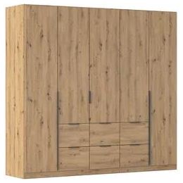 Dreht&uuml;renschrank OTTO HOME "Kleiderschrank Schrank Garderobe AGORDO mit Dekor- oder Hochglanzfront", braun (eiche artisan), B:226cm H:210cm T:54cm, Holzwerkstoff, Schr&auml;nke, Dreht&uuml;renschrank, mit Au&szlig;enschubk&auml;sten, in 7 Breiten und 2 H&ouml;hen MADE IN GERMANY