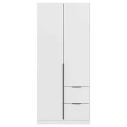 Dreht&uuml;renschrank OTTO HOME "Kleiderschrank Schrank Garderobe AGORDO mit Dekor- oder Hochglanzfront", wei&szlig; (alpinwei&szlig;), B:91cm H:229cm T:54cm, Holzwerkstoff, Schr&auml;nke, Dreht&uuml;renschrank, mit Au&szlig;enschubk&auml;sten, in 7 Breiten und 2 H&ouml;hen MADE IN GERMANY