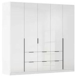 Dreht&uuml;renschrank OTTO HOME "Kleiderschrank Schrank Garderobe AGORDO mit Dekor- oder Hochglanzfront", wei&szlig; (alpinwei&szlig;, hochglanz wei&szlig;), B:226cm H:229cm T:54cm, Holzwerkstoff, Schr&auml;nke, Dreht&uuml;renschrank, mit Au&szlig;enschubk&auml;sten, in 7 Breiten und 2 H&ouml;hen MADE IN GERMANY