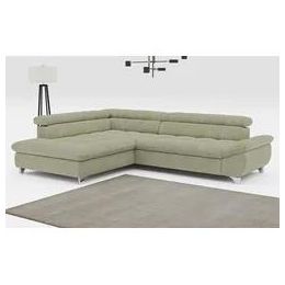 Ecksofa COTTA "Gemini L-Form, B: 312 cm", gr&uuml;n, B:312cm T:234cm, Sofas, Ecksofa, mit Kopfteilverstellung, optional Bettfunktion