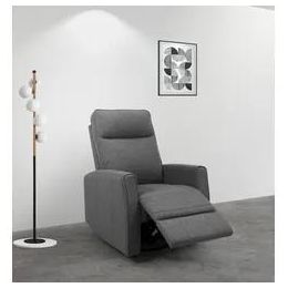 Relaxsessel OTTO HOME "KAYLI mit Schaukel-, Dreh und Liegefunktion, Webstoff, Federkern", grau (anthrazit), B:75cm T:92,5cm, Sessel, Relaxsessel, Lesesessel, TV-Sessel mit Reclinerfunktion, 360 drehbar