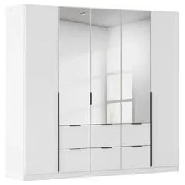 Dreht&uuml;renschrank OTTO HOME "Kleiderschrank Schrank Garderobe AGORDO mit Dekor- oder Hochglanzfront", wei&szlig; (alpinwei&szlig;), B:226cm H:210cm T:54cm, Holzwerkstoff, Schr&auml;nke, Dreht&uuml;renschrank, mit Au&szlig;enschubk&auml;sten, in 7 Breiten und 2 H&ouml;hen MADE IN GERMANY