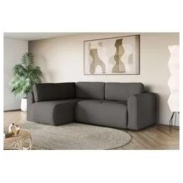 Ecksofa OTTO HOME "Zacharia wahlweise Schlafsofa mit Bettkasten, B/T/H 250/166/86 cm", grau (anthrazit), B:250cm H:86cm T:166cm, 100% Polyester, Sofas, Ecksofa, L-Form mit Wellenunterfederung, Ottomane rechts oder links bestellbar