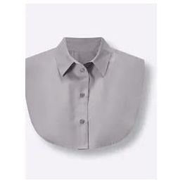 Blusentop Classic Basics, Damen, Gr. 3, grau, 65% Polyester, 35% Baumwolle, unifarben, Blusen Einsteckkragen