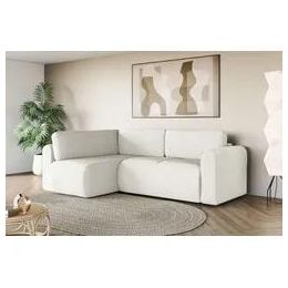 Ecksofa OTTO HOME "Zacharia wahlweise Schlafsofa mit Bettkasten, B/T/H 250/166/86 cm", beige (creme), B:250cm H:86cm T:166cm, 100% Polyester, Sofas, Ecksofa, L-Form mit Wellenunterfederung, Ottomane rechts oder links bestellbar