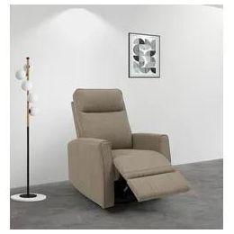 Relaxsessel OTTO HOME "KAYLI mit Schaukel-, Dreh und Liegefunktion, Webstoff, Federkern", grau (taupe), B:75cm T:92,5cm, Sessel, Relaxsessel, Lesesessel, TV-Sessel mit Reclinerfunktion, 360 drehbar