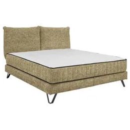 Boxspringbett "Baldwin", gelb (safran), B:202cm L:212cm, 95% Polyester, 5% Cotton, SET ONE BY Musterring, Komplettbetten, Boxspringbett, Liegefl&auml;che 180 x 200 cm, Duo-Matratze (H3/H4), Kopfteil zweigeteilt
