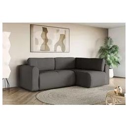 Ecksofa OTTO HOME "Zacharia wahlweise Schlafsofa mit Bettkasten, B/T/H 250/166/86 cm", grau (anthrazit), B:250cm H:86cm T:166cm, 100% Polyester, Sofas, Ecksofa, L-Form mit Wellenunterfederung, Ottomane rechts oder links bestellbar