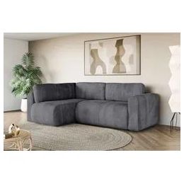 Ecksofa OTTO HOME "Zacharia wahlweise Schlafsofa mit Bettkasten, B/T/H 250/166/86 cm", grau, B:250cm H:86cm T:166cm, 100% Polyester, Sofas, Ecksofa, L-Form mit Wellenunterfederung, Ottomane rechts oder links bestellbar