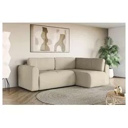 Ecksofa OTTO HOME "Zacharia wahlweise Schlafsofa mit Bettkasten, B/T/H 250/166/86 cm", grau (taupe), B:250cm H:86cm T:166cm, 100% Polyester, Sofas, Ecksofa, L-Form mit Wellenunterfederung, Ottomane rechts oder links bestellbar