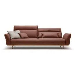 4-Sitzer "CR.460 Designsofa mit erstklassigem Sitzkomfort", braun (signalbraun 534, 44), B:248cm H:103cm T:100cm, NaturLEDER OSKAR (echtes Rindsleder), CREATION BY ROLF BENZ, Sofas, Sockel in Eiche, F&uuml;&szlig;e Eiche natur, Breite 248 cm