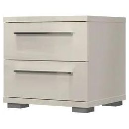 Nachtkommode OTTO HOME "Piano, Nachttisch aus FSC-zertifiziertem Holzwerkstoff, Made in Europe", beige (beige hochglanz), B:45cm H:43cm T:40cm, Holzwerkstoff, Sideboards, UV lackiert, hochgl&auml;nzend, Soft-Close Funktion, 2 oder 3 Schubladen