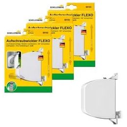 Aufputz-Gurtwickler Schellenberg "Aufschraubwickler Flexo Mini", wei&szlig;, 3 Stk., Gurtwickler, aufklappbar und h&ouml;henverstellbar, 180 schwenkbar