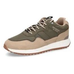 Sneaker Dockers BY GERLI, Herren, Gr. 44, gr&uuml;n (khaki, beige), Lederimitat, Textil, Schuhe Sneaker, Trekkingschuh, Outdoorschuh, Schn&uuml;rschuh, Freiezeitschuh