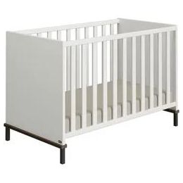 Babybett YUNY BY PAIDI "LOVELY ALIV in Off-White", wei&szlig; (off, wei&szlig;, schwarz, walnut), B:67,2cm H:81,9cm L:126,2cm, Holzwerkstoff, Massivholz, Babybetten, Babybett, Gitterbett h&ouml;henverstellbar, Kinderbett