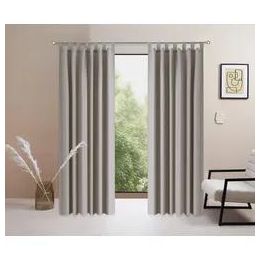 Vorhang OTTO HOME "Raja" Gr. 2, grau (taupe), B:140cm H:175cm, Polyester, Recyceltes Material, Gardinen, 2er-Set, Bestseller, einfarbig, modern, pflegeleichte Mikrofaser