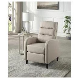 Relaxsessel "Tiago", beige, B:69cm H:102cm T:90cm, 100% PES, ATLANTIC HOME COLLECTION, Sessel, Relaxsessel, mit K&ouml;rperdruck aktivierbarer Relaxfunktion, Wellenunterfederung