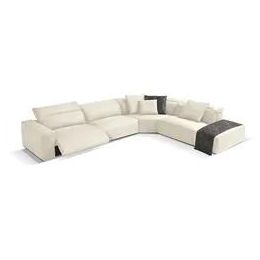 Ecksofa Egoitaliano "Beverly, extravangantes Designsofa mit erstklassigem Sitzkomfort", beige (cremewei&szlig;), B:378cm H:95cm T:282cm, Leder &raquo;BULL&laquo; (echtes Rindsleder). Geschliffenes, pigmentiertes und behandeltes Rindsleder mit einer Dicke von 1, 3-1, 5 mm. Dieses Leder zeigt eine ziemlich weiche Hand mit einem halb undurchsichtigen Aussehen. Es handelt sich um ein gesch&uuml;tztes Leder. Eine leichte Dec