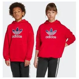 Kapuzensweatshirt Adidas ORIGINALS "TREFOIL KIDS HOODIE", M&auml;dchen, Gr. 176, rot (better scarlet), Obermaterial: 70% Baumwolle, 30% Polyester, normal, Rundhals, angesetztes B&uuml;ndchen, Sweatshirts
