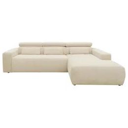 Ecksofa DOMO collection "Brandon B/T: 289/177 cm, belastbar bis 140kg/ Sitz, L-Form", beige (creme), B:289cm H:80cm T:175cm, Luxus-Microfaser in Antikleder-Optik (100% Polyester);Luxus-Microfaser (100% Polyester);Kunstleder SOFTLUX;Cordbezug 100% Polyester, Sofas, Ecksofa, ohne Sitztiefenverstellung, Cord, creme