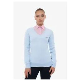 Strickpullover SIR RAYMOND TAILOR "Verty", Damen, Gr. XL, blau, 100% Polyacryl, unifarben, normal, V-Ausschnitt, Pullover Strickpullover, mit klassischem V-Ausschnitt