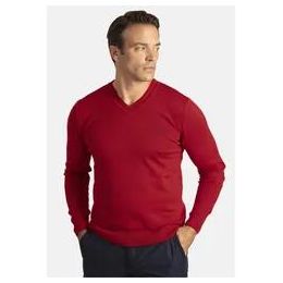 Strickpullover SIR RAYMOND TAILOR "Los Angeles", Herren, Gr. XL, rot (bordeaux, meliert), 100% Baumwolle, unifarben, normal, V-Ausschnitt, Pullover Strickpullover, mit klassischem V-Ausschnitt