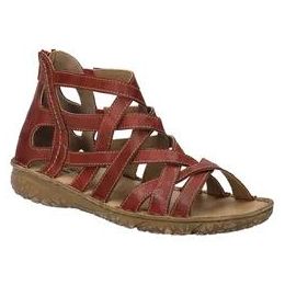 Sandale Josef Seibel "Ivy 06", Damen, Gr. 41, rot, Leder, Schuhe Sandale, R&ouml;mdersandale, Sandalette, Riemchensandale mit Rei&szlig;verschluss