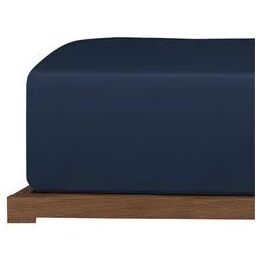 Spannbettlaken UNCOVER BY Schiesser "New Jersey aus 100% Baumwolle", blau (dunkelblau), B:100cm L:200cm, Jersey, Obermaterial: 100% Baumwolle, Bettlaken, Spannbettlaken, Made in Green