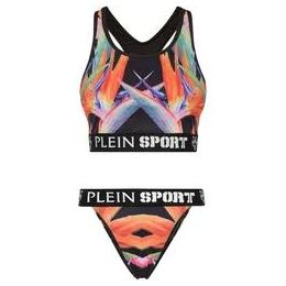 Triangel-Bikini Plein Sport "Flowers", Damen, Gr. XS, N-Gr, schwarz (0221, schwarz, multicolorot), Obermaterial: 85% Polyester, 15% Elasthan. Futter: 90% Polyamid, 10% Elasthan, Bikini-Sets Triangel-Bikini