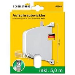 Aufputz-Gurtwickler Schellenberg "Aufschraubwickler f&uuml;r das Rollladensystem Mini", wei&szlig;, B:22cm H:15,9cm, Gurtwickler, schwenkbar, mit vormontiertem Rollladengurtband, braun oder wei&szlig;