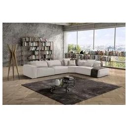 Ecksofa Egoitaliano "Beverly, extravangantes Designsofa mit erstklassigem Sitzkomfort", grau (stone), B:378cm H:95cm T:282cm, Leder &raquo;BULL&laquo; (echtes Rindsleder). Geschliffenes, pigmentiertes und behandeltes Rindsleder mit einer Dicke von 1, 3-1, 5 mm. Dieses Leder zeigt eine ziemlich weiche Hand mit einem halb undurchsichtigen Aussehen. Es handelt sich um ein gesch&uuml;tztes Leder. Eine leichte Deckschi