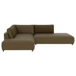 Ecksofa Musterring "Lucia", braun (messing), B:304cm H:81cm T:224cm, 100% Polyester, Sofas, Ecksofa, mit gro&szlig;em Longchair, verschiedene Farben, B304 x T224 cm