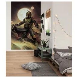 Kindertapete Komar "Star Wars Boba Fett Epic", grau (grau,schwarz), B:150m H:250m, Vlies, Tapeten