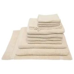 Handtuch Set Dyckhoff "Kristall", beige, Frottier, Frottier, Obermaterial: 100% Baumwolle, Handtuch-Sets, Umfangreiches Badezimmer Komplett-Set inklusive Badvorleger